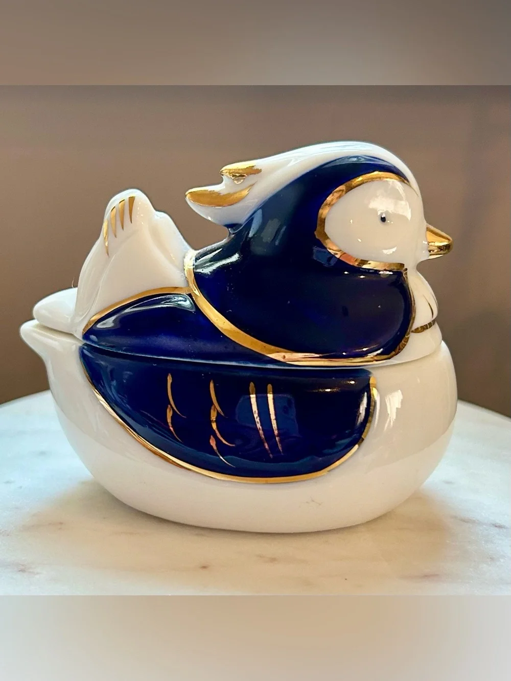Accents | Vintage Chinoiserie Mandarin Duck Bird Trinket Box | Poshmark